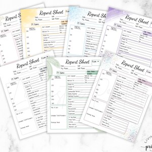Set of Nursing Bedside Shift Report Sheets Day and Night Shift Med Surg ...