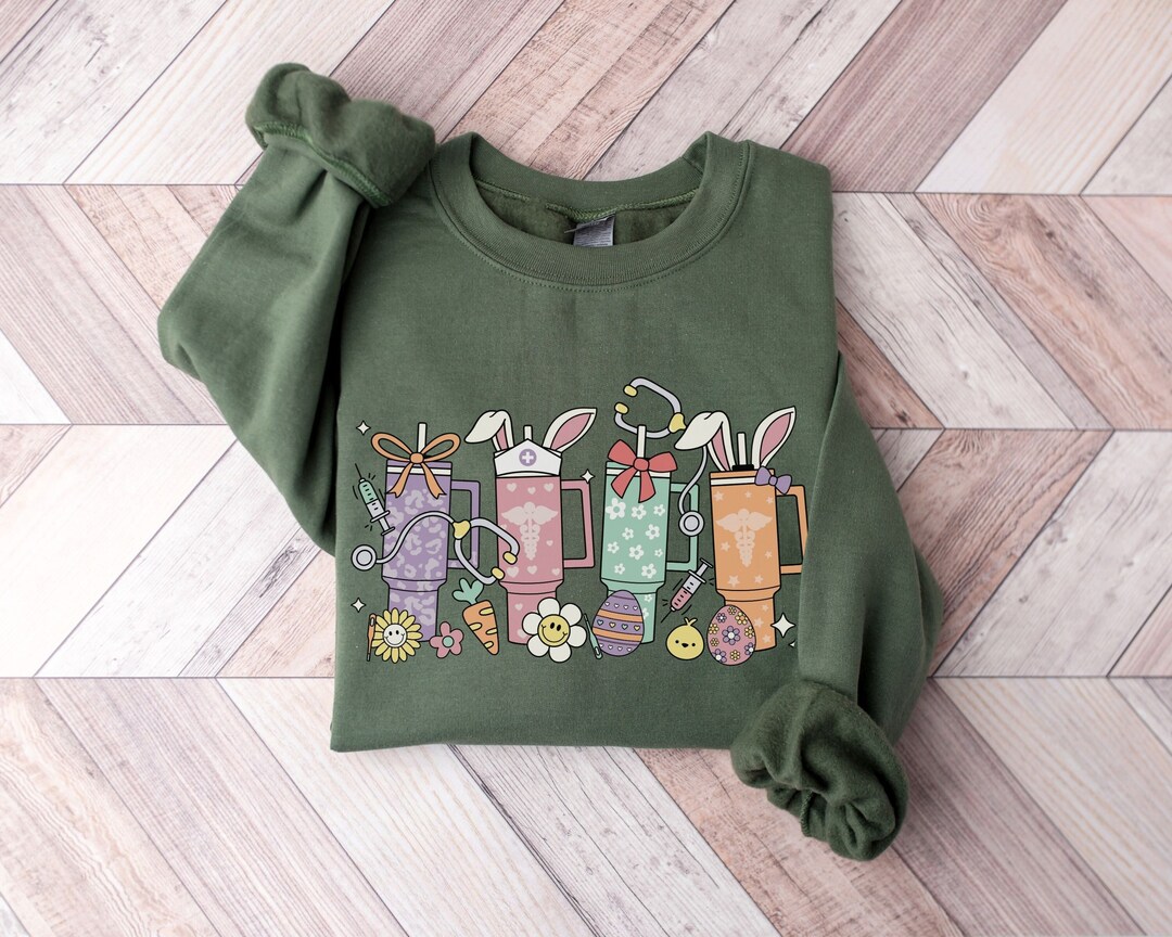 Easter Nurse Sweatshirt, Pediatric Nurse Easter Sweatshirt, ICU Easter ...