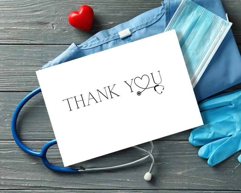 Simple Thank You Medical Professional Printable Card, Thank You Nurse ...