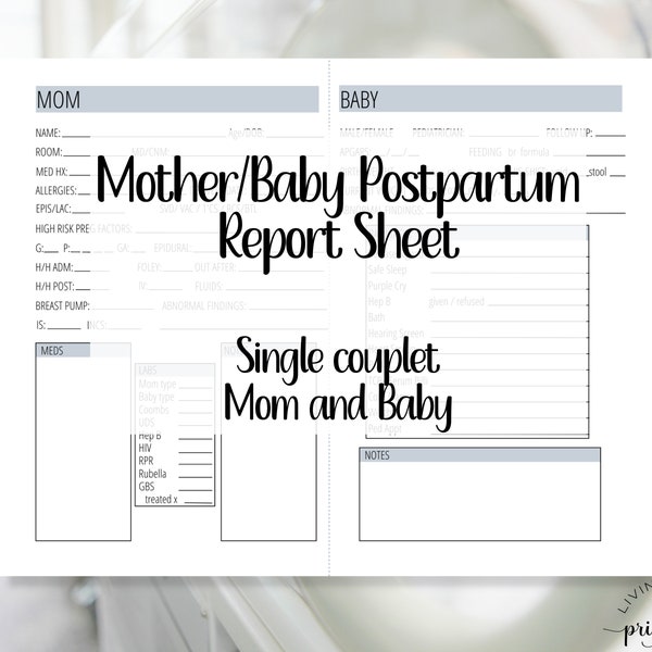 Postpartum Shift Report - Etsy