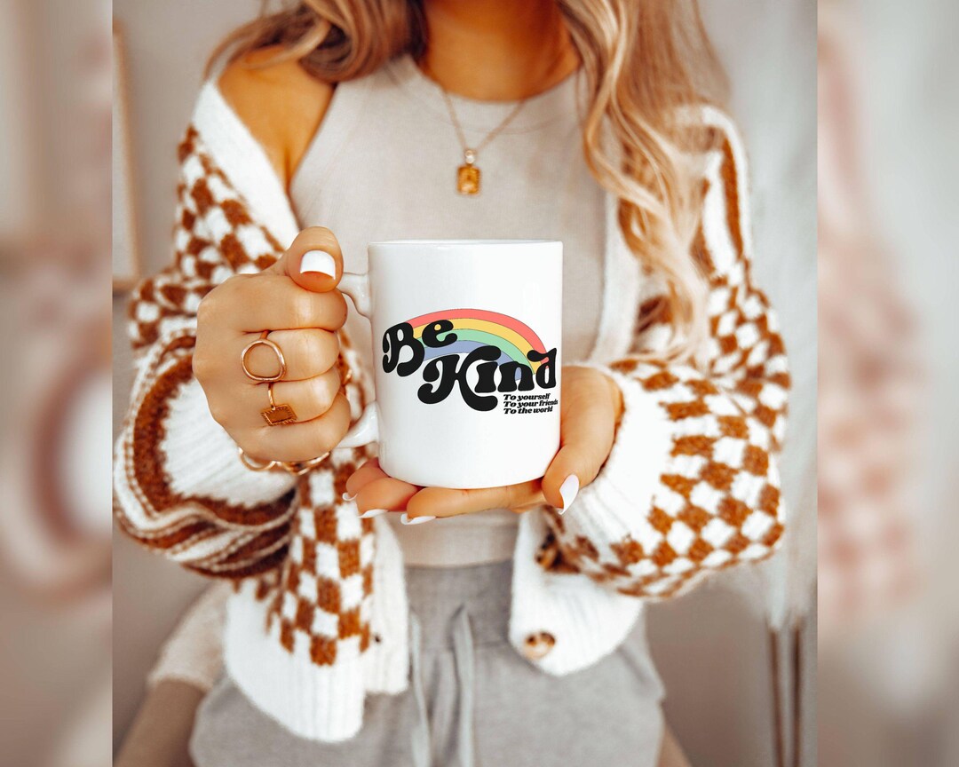 Retro Rainbow Be Kind Mug, Kindness Mug, Spread Kindness Every Day ...