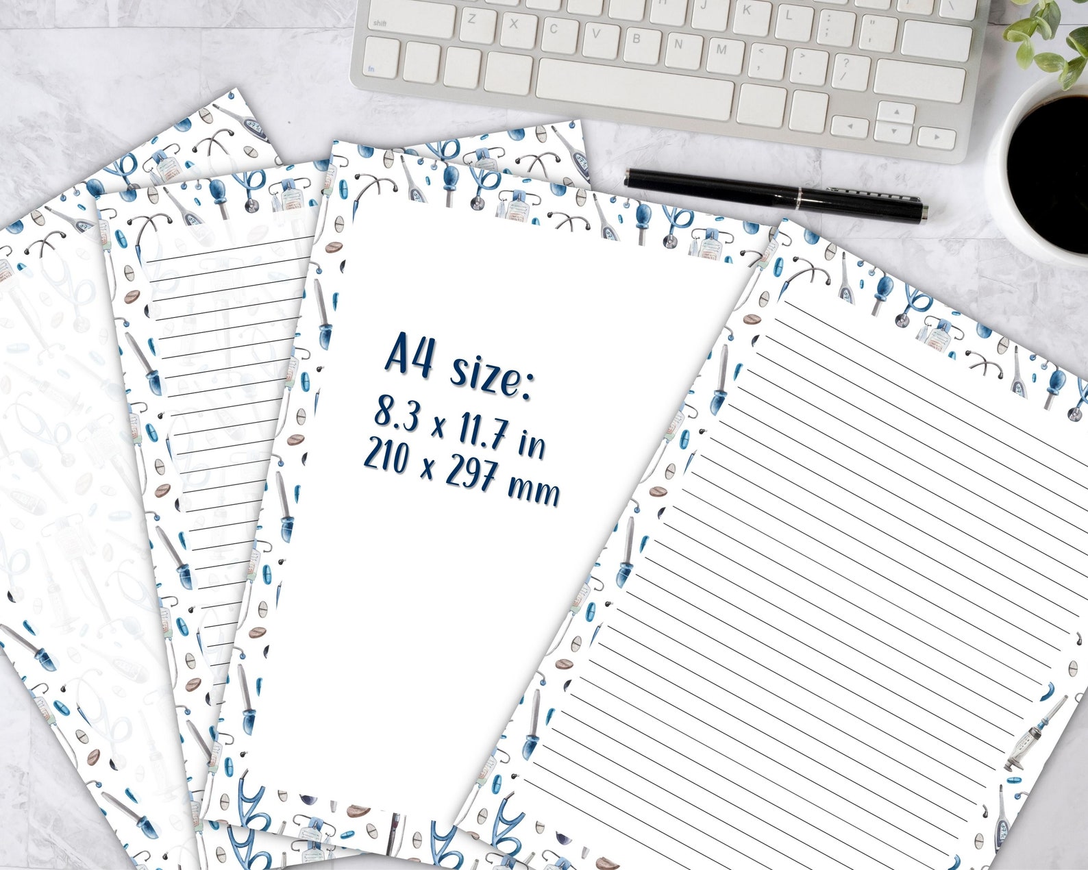 Medical Printable Stationary Paper Doctor Nurse RN Aesthetic | Etsy