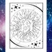 Celestial Coloring Pages Digital Download Moon Phases Sun Stars ...