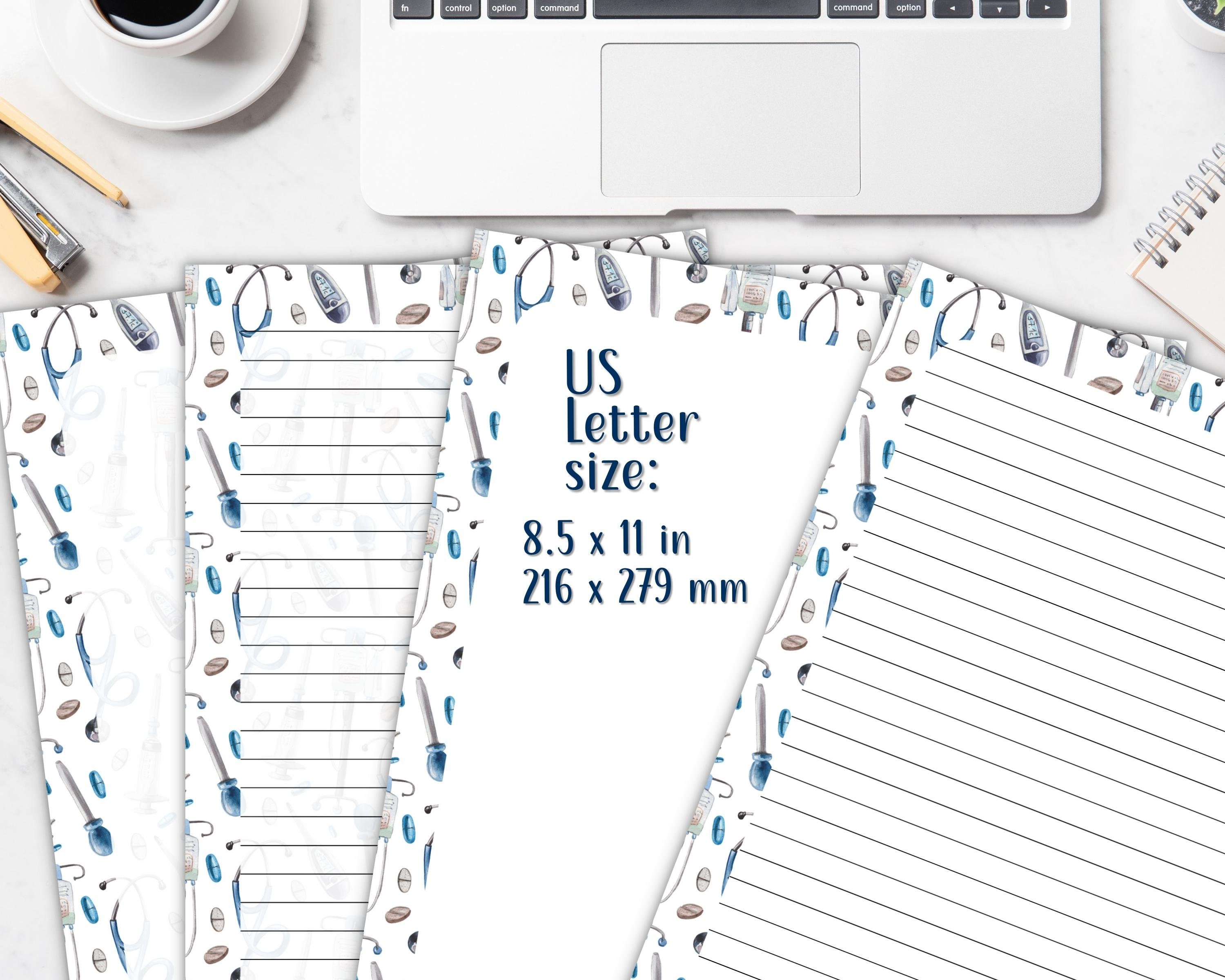 Medical Printable Stationary Paper, Doctor Nurse RN Aesthetic ...