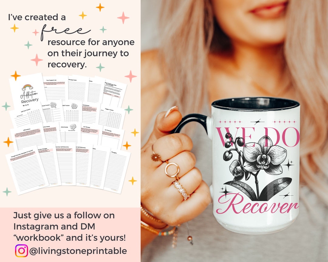 We Do Recover Mug, Recovery Gift, Recover Out Loud Mug, Floral Sobriety ...