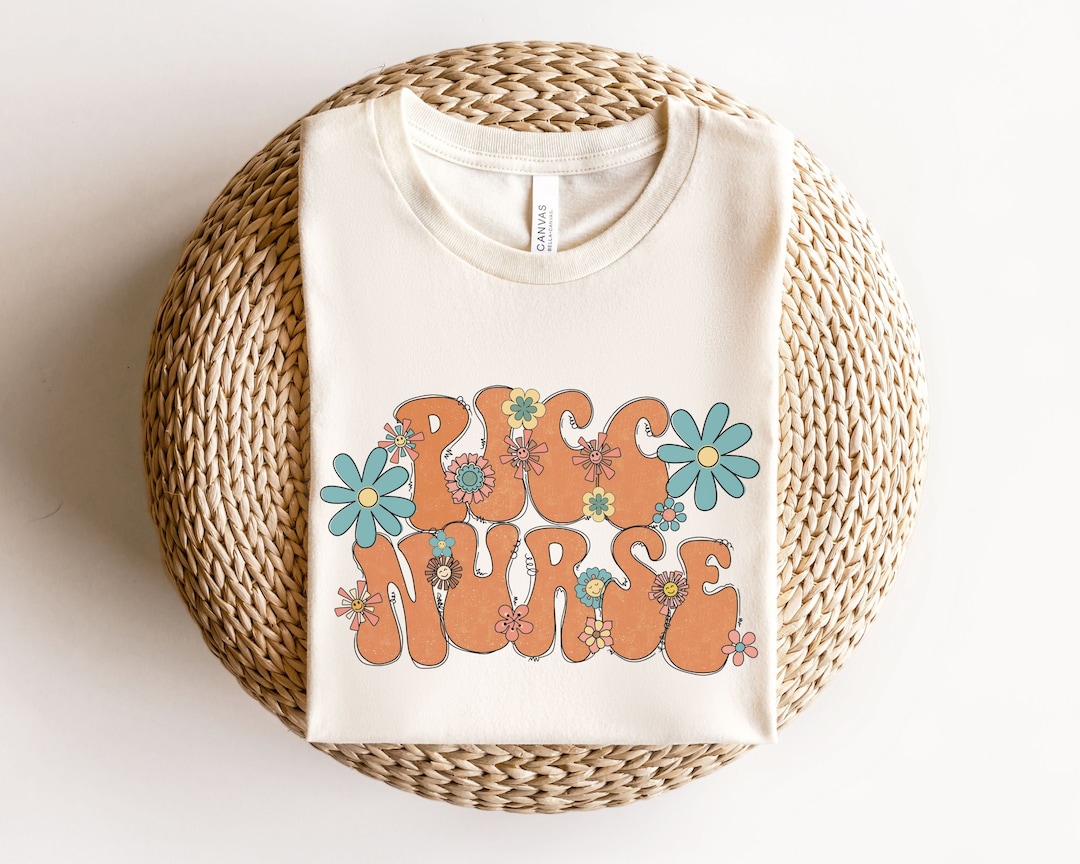 Retro PICC Nurse Shirt, VAT Shirt, Groovy Flower IV Nurse Shirt, Retro ...