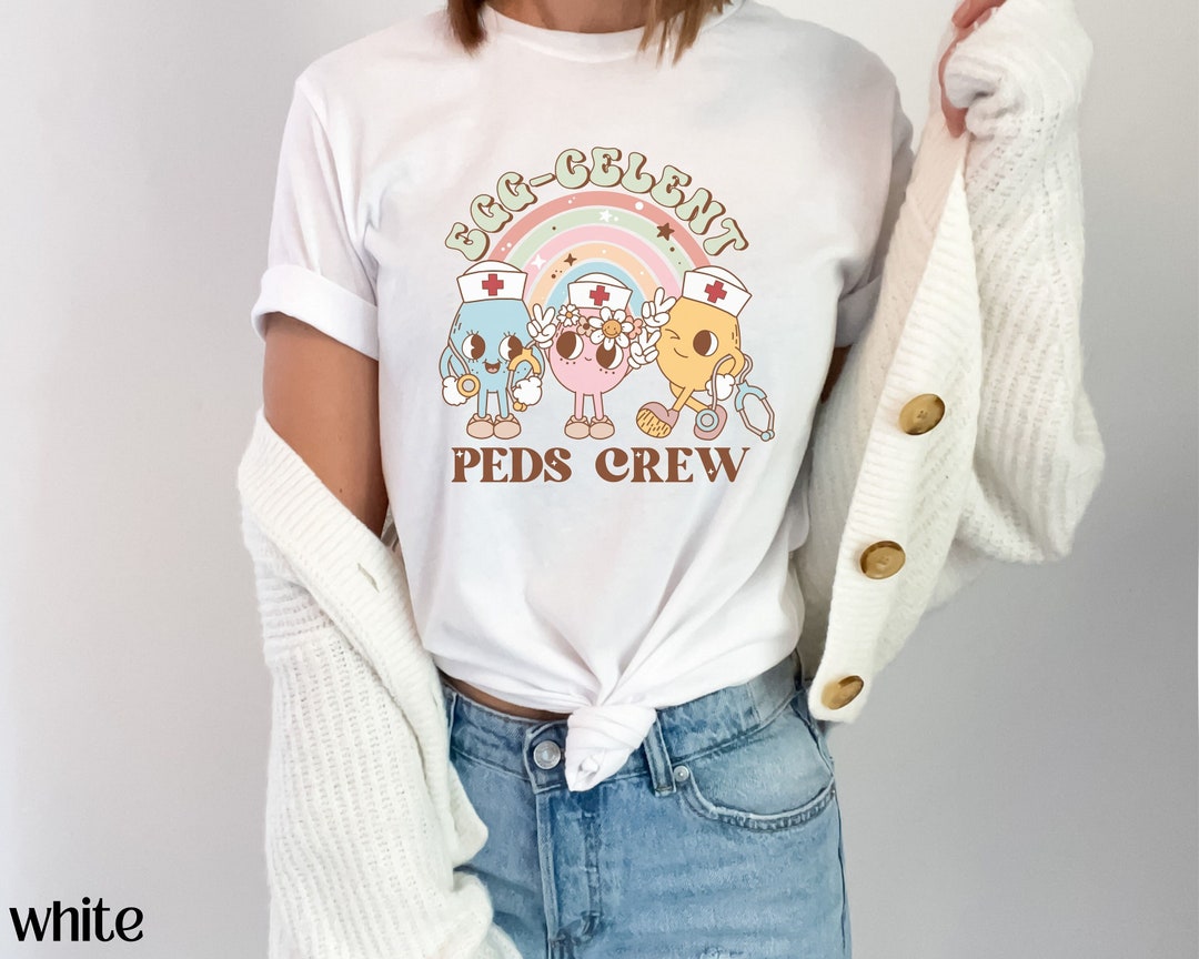 Pediatric Crew Shirt, Egg-celent Peds Crew Shirt, Retro Peds Intensive ...