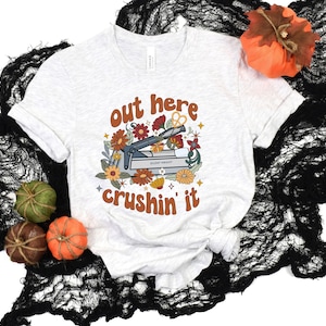 Med Tech Shirt, Fall Floral Medication Aide Shirt, Out Here Crushin' It ...