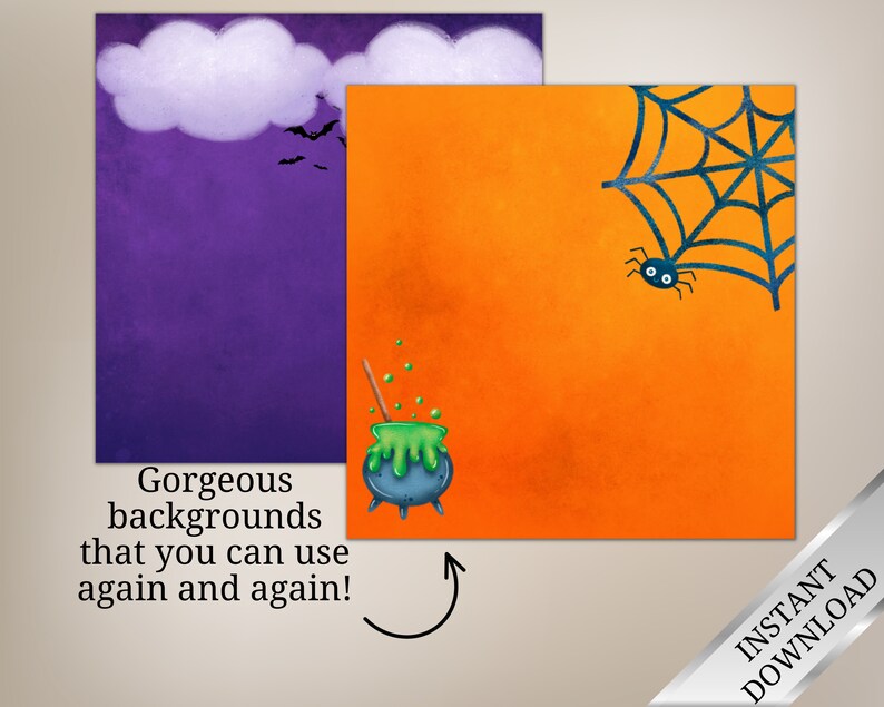 Set of Halloween Editable Message Card Templates Shineon - Etsy