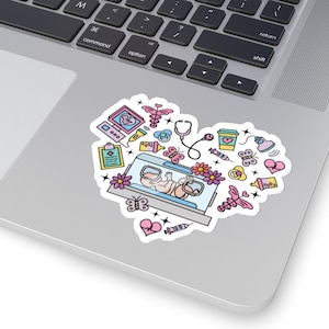 NICU Nurse Sticker, Cute Neonatal Nurse Sticker, Baby Isolette Nurse ...