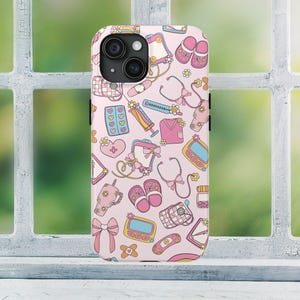Girly Nurse Things Phone Case, Pink Nuse Phone Case, Nurse Collage ...