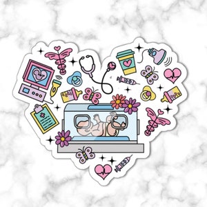NICU Nurse Sticker, Cute Neonatal Nurse Sticker, Baby Isolette Nurse ...