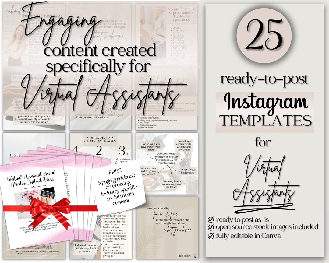 Virtual Assistant Instagram Templates Ready to Post Social Media ...