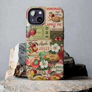 Apples Collage Phone Case, Vintage Fall Phone Case, Vintage Autumn ...