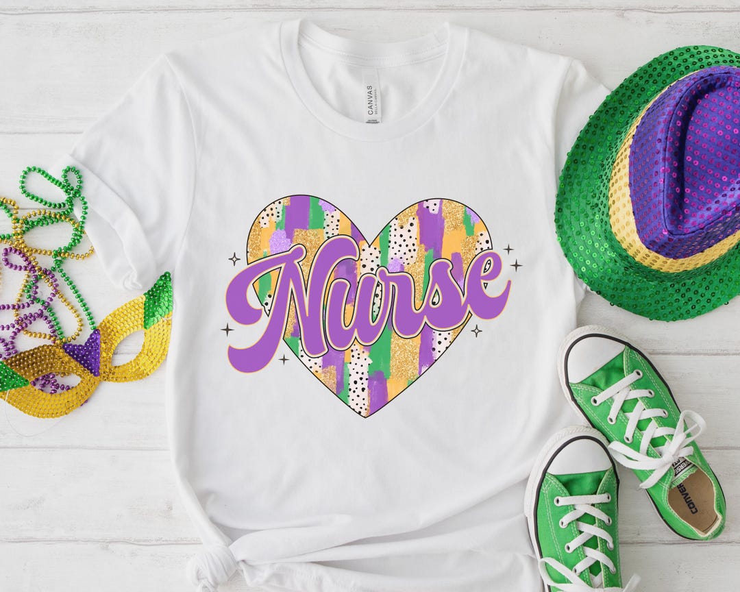 Mardi Gras Nurse Shirt, Fat Tuesday Nurse Shirt, King Cake Cute Nurse ...