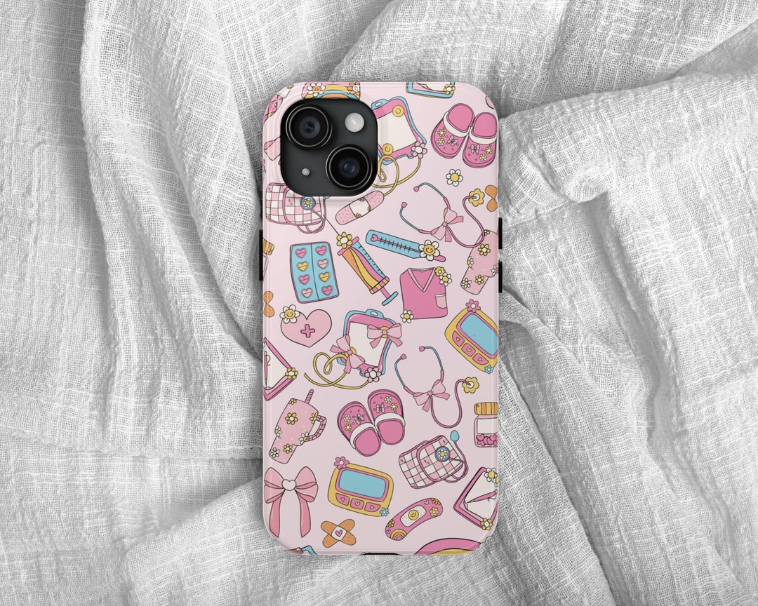 Girly Nurse Things Phone Case, Pink Nuse Phone Case, Nurse Collage ...