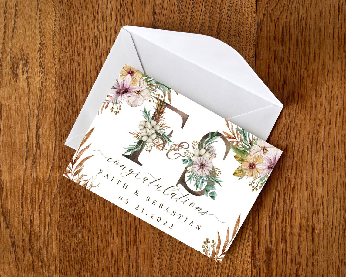 Personalized Printable Congratulations on Your Marriage Card | Etsy