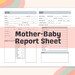 Plain Mother Baby Report Sheet for Postpartum Nurses, Couplet Care Mom ...