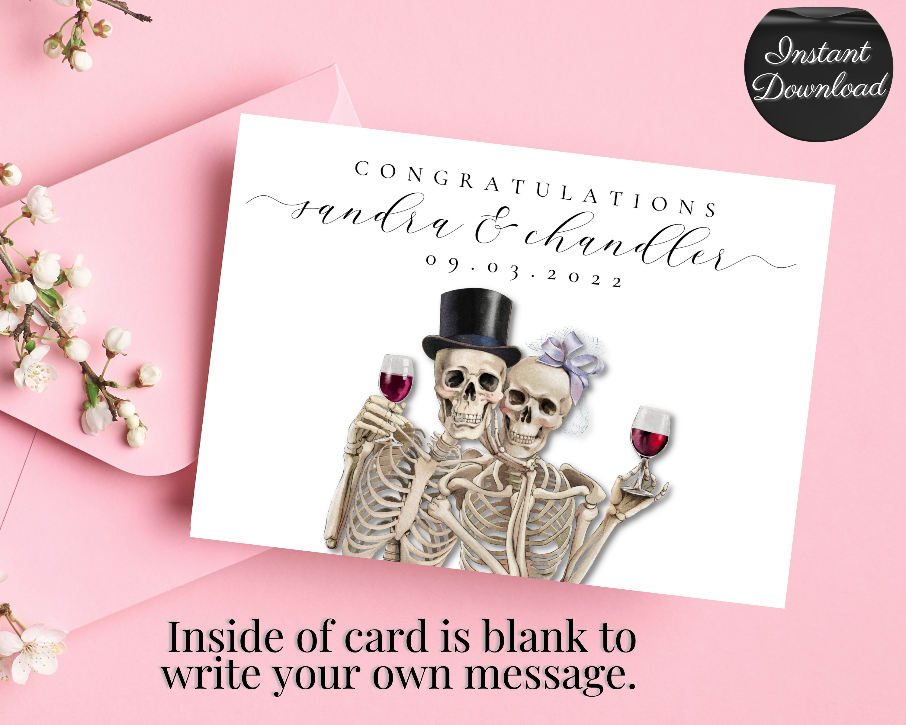 Personalized Skeleton Couple Congratulations on Your Wedding Card ...