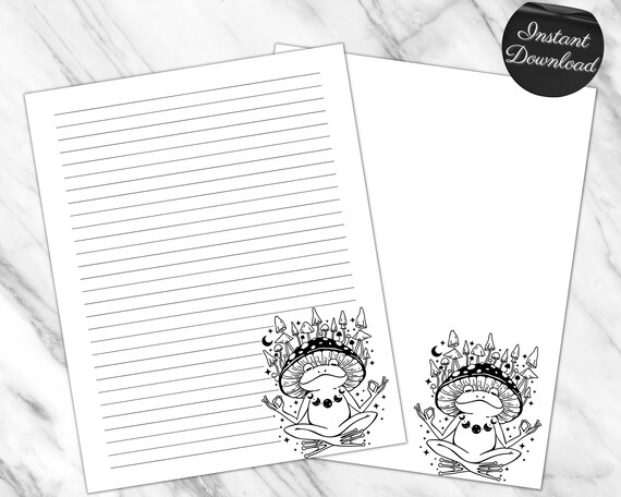 Celestial Toad Printable Stationary Paper Magical Frog in | Etsy