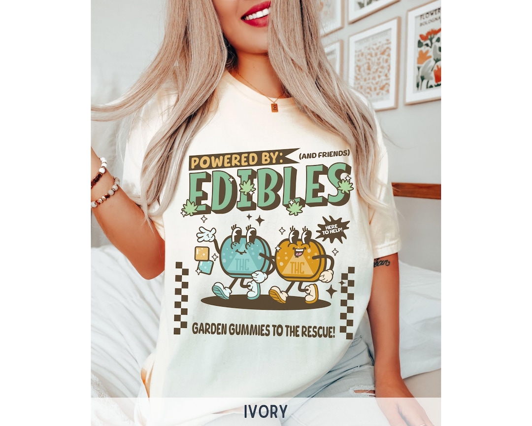 Retro Edibles Shirt, Cute Stoner Shirt, Cannabis Shirt, Garden Gummies ...