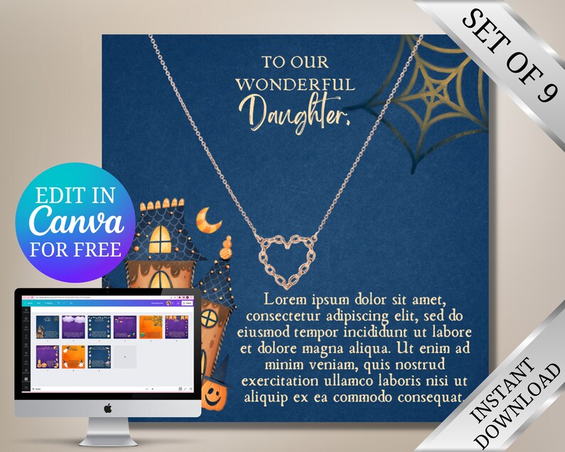 Set of Halloween Editable Message Card Templates Shineon - Etsy