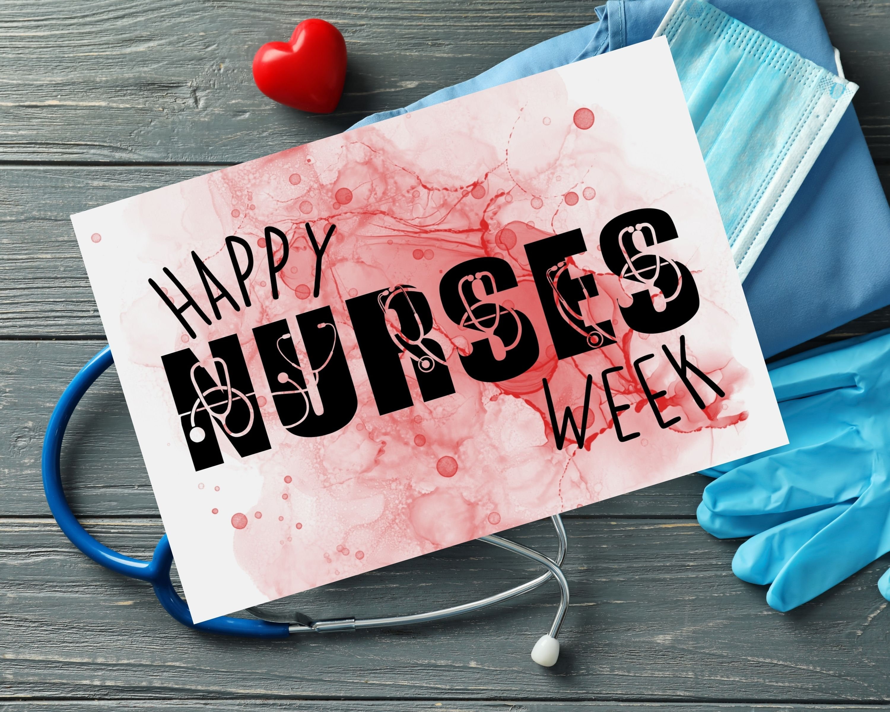 Set of Six Printable Happy Nurses Week Cards, Colorful Rainbow Bundle ...