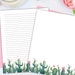Cactus Watercolor Printable Writing Paper, Cacti Lined Journaling Paper ...