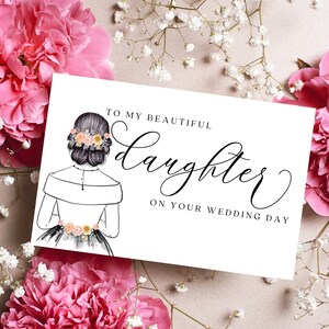 To My Daughter Card, on Your Wedding Day Card, Printable Wedding Card ...