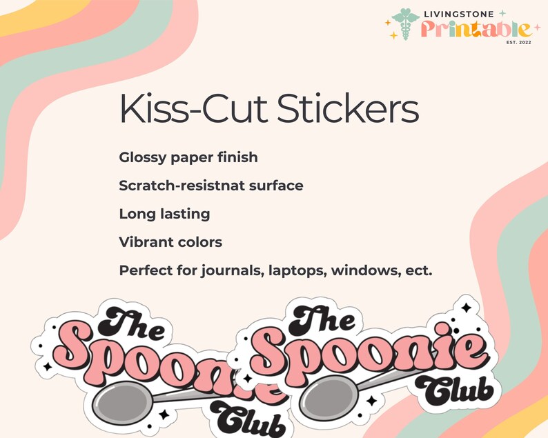 Spoonie Club Sticker, Chronic Illness Sticker, Cute Spoonie Sticker ...
