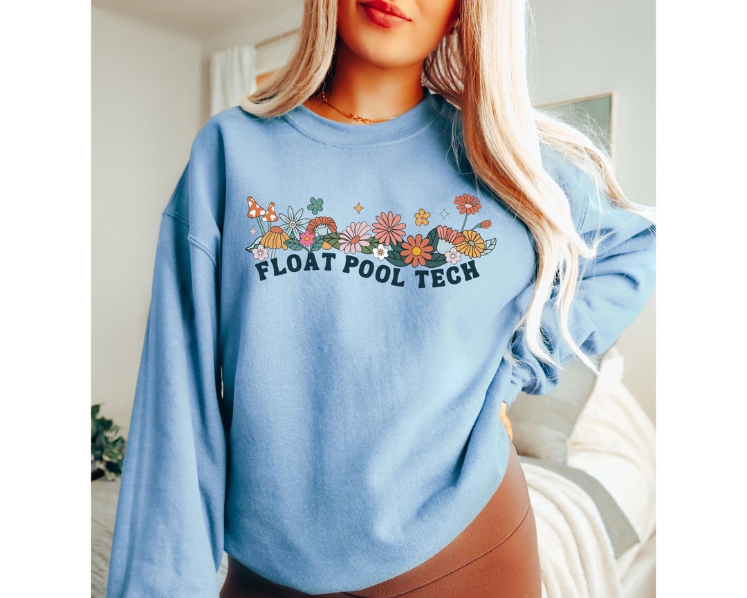 Floral Float Pool Tech Sweatshirt, Float Pool PCT Crewneck Sweatshirt ...