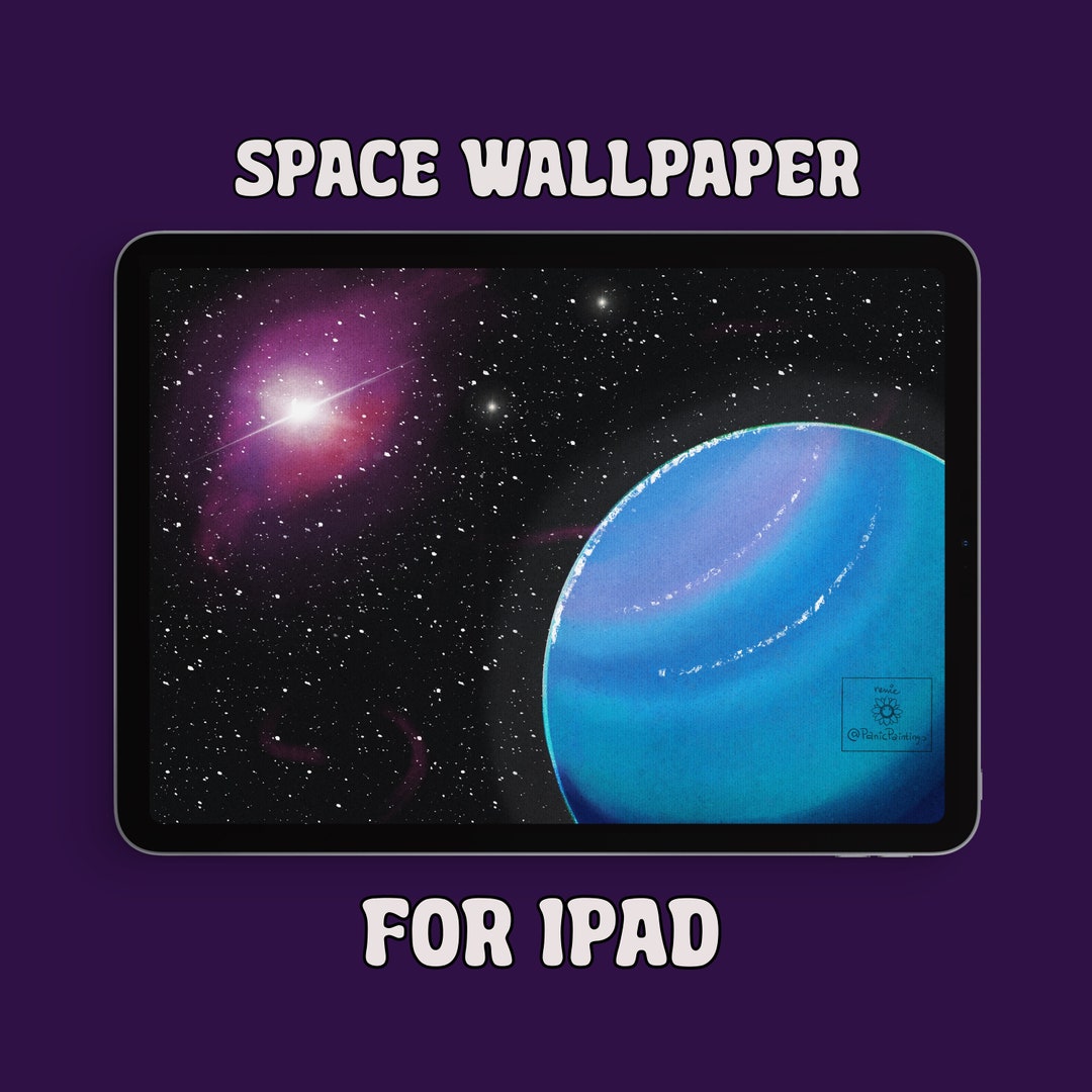Space Wallpaper iPad Pro Galaxy Celestial Planets Stars Hand Drawn ...