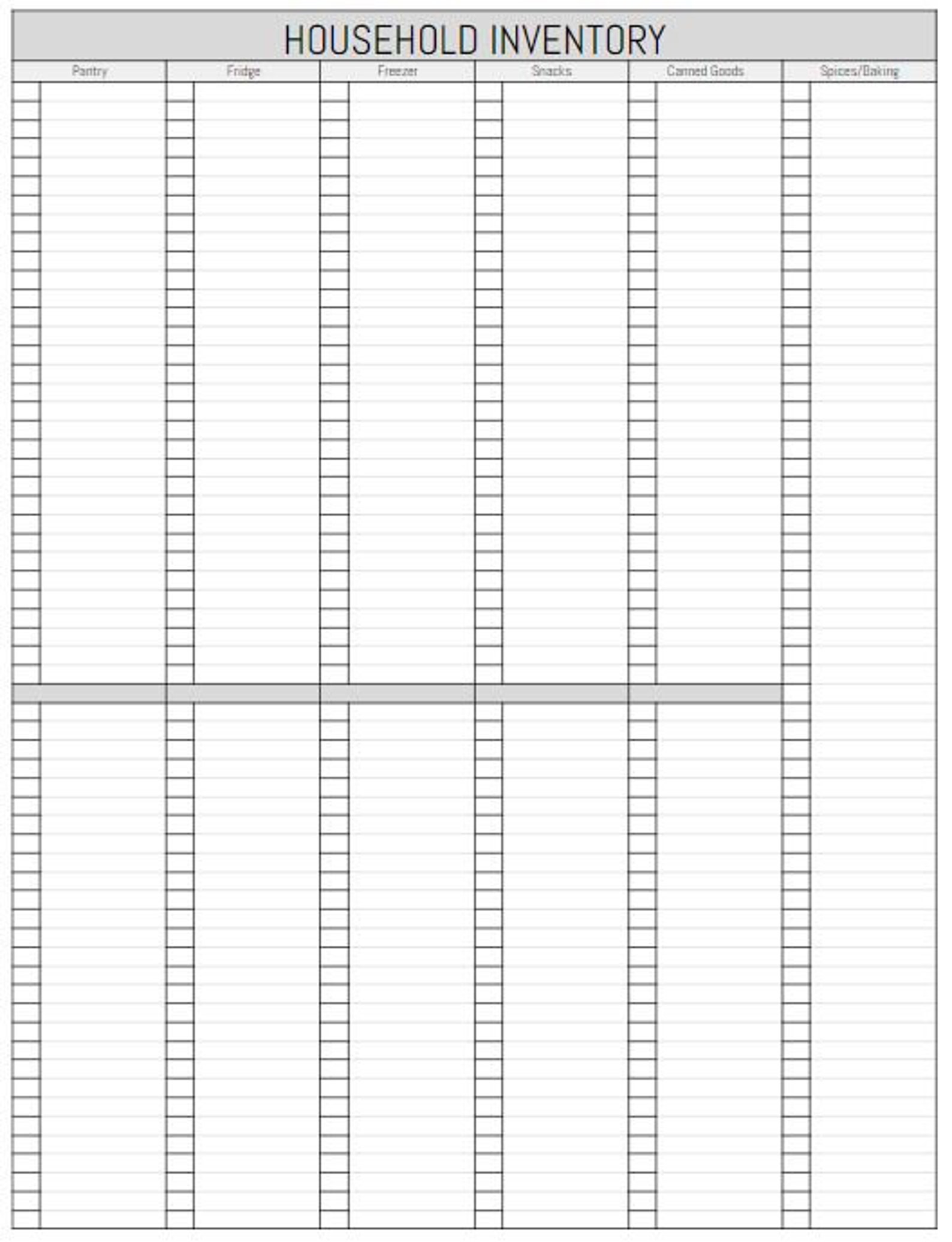 MASTER FOOD LIST- Needs & Inventory - Etsy