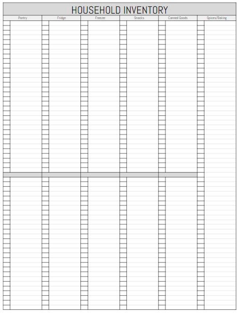 MASTER FOOD LIST- Needs & Inventory - Etsy