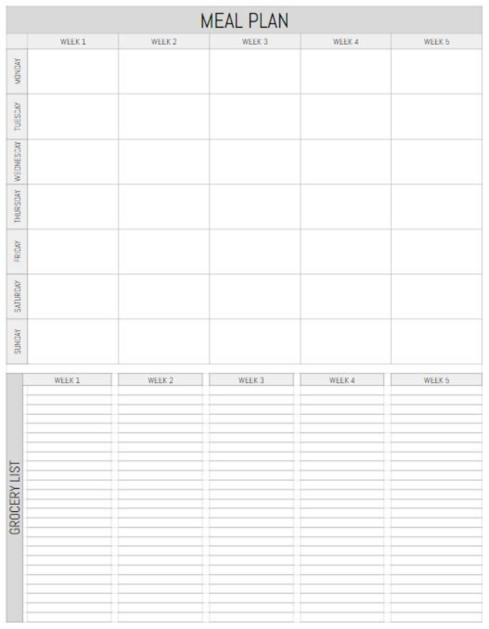 MEAL PLAN KIT- Meal Plan, Prep List & Meal Ideas - Etsy