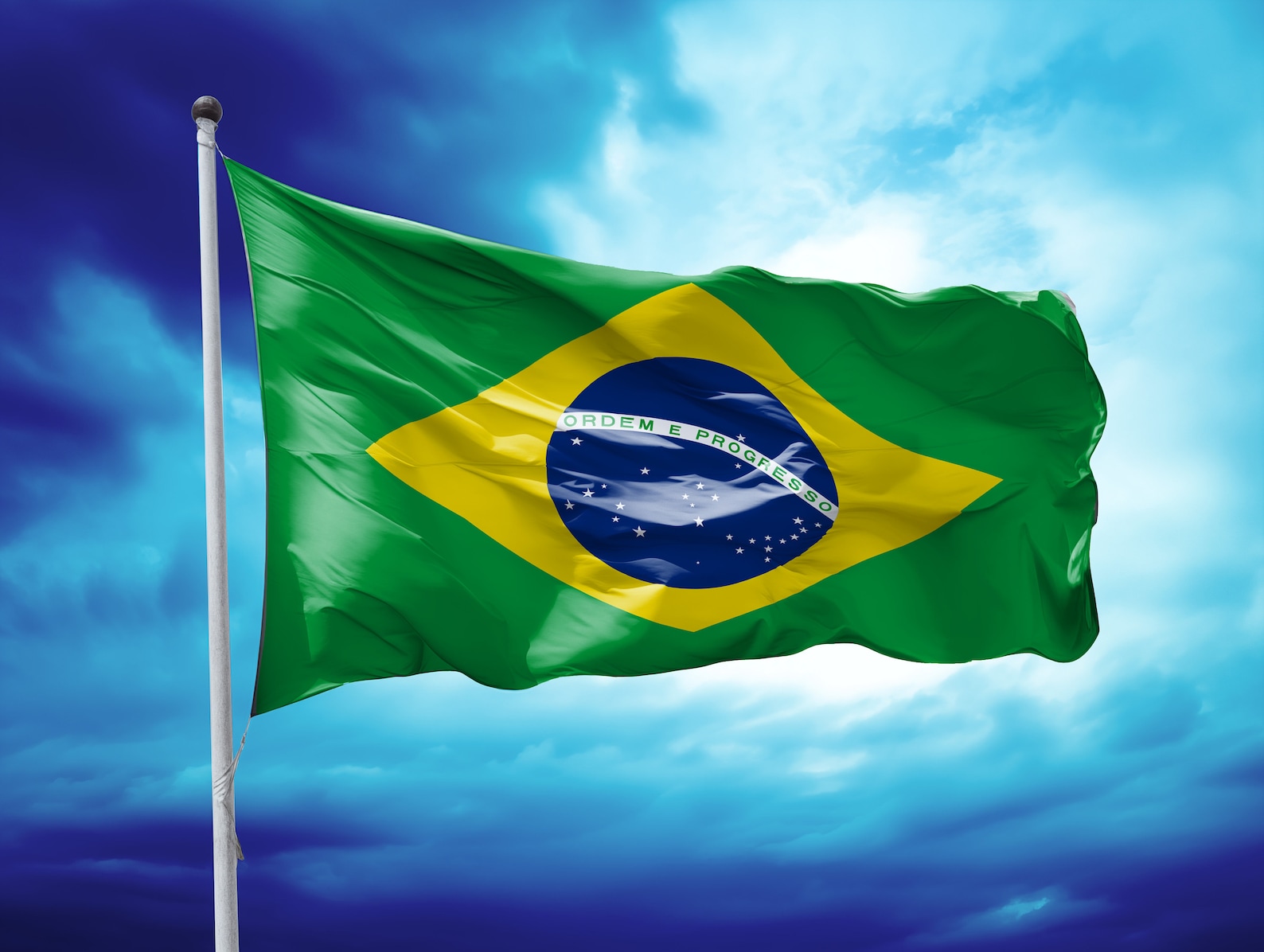 Brazil Flag Clipart Set - Brazilian Waving Flag High Resolution Pngs ...