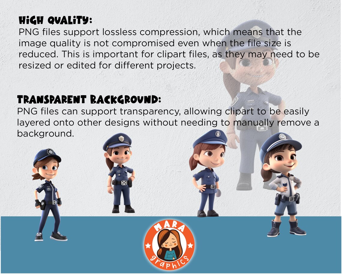 Cute 3D Police Officer Clipart Set - High Resolution Pngs (4 Different ...