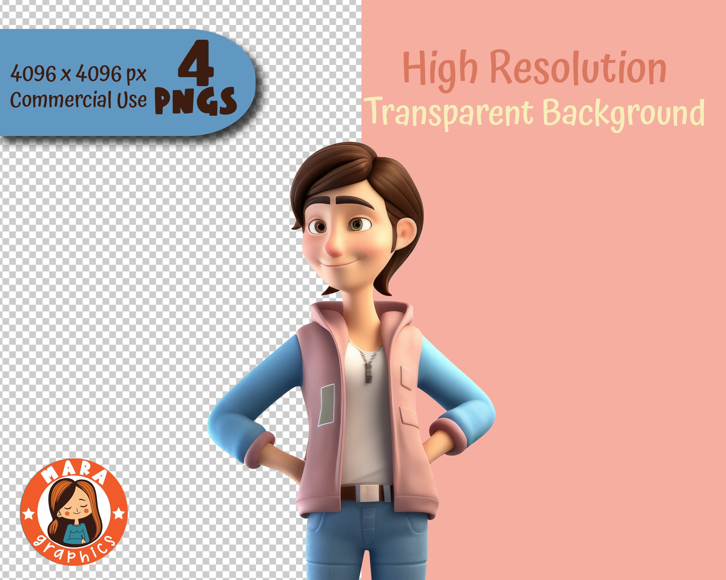 Cute 3D Mom Characters Clipart Set - High Resolution Pngs (4 Different ...