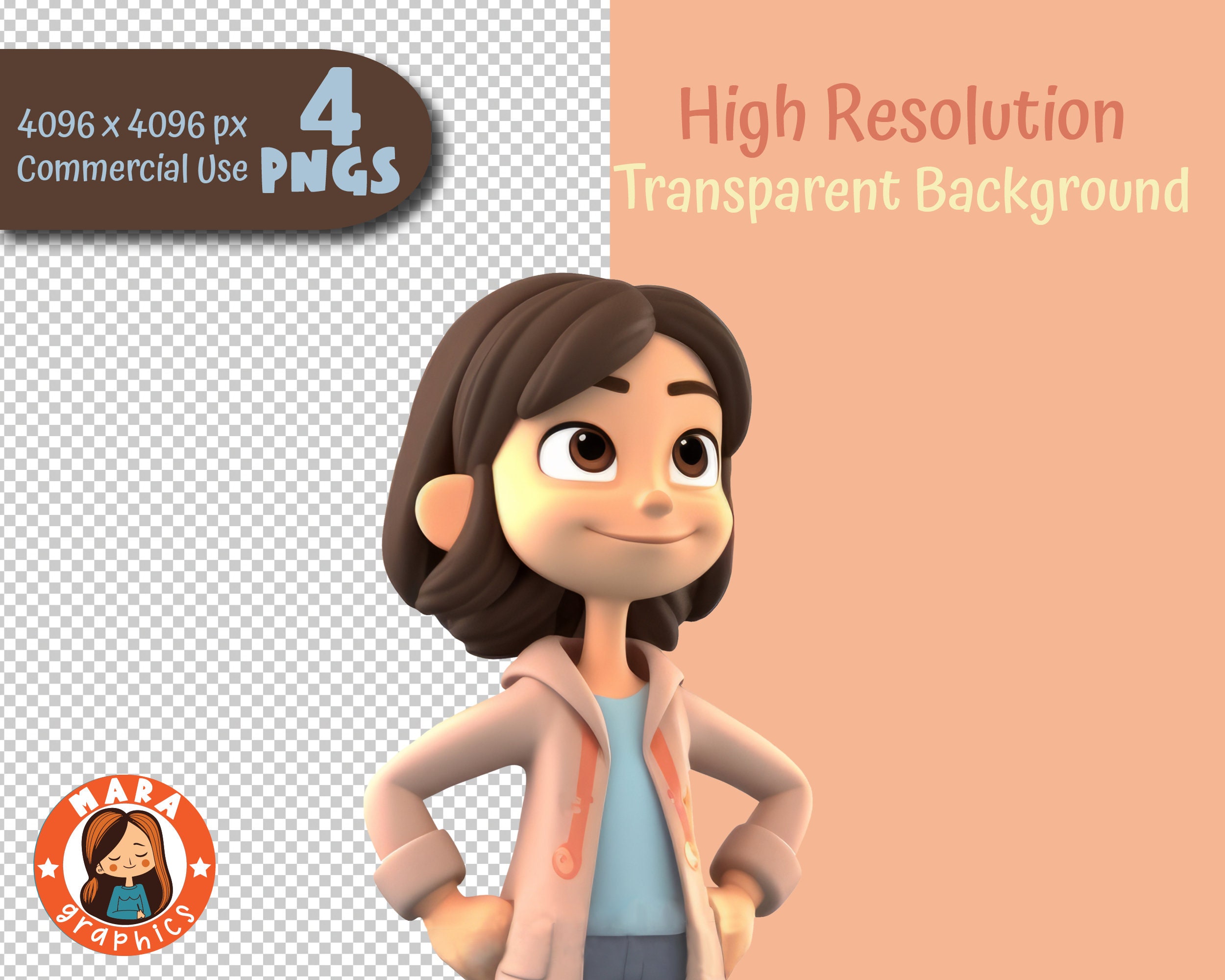 Cute 3D Mom Characters Clipart Set - High Resolution Pngs (4 Different ...