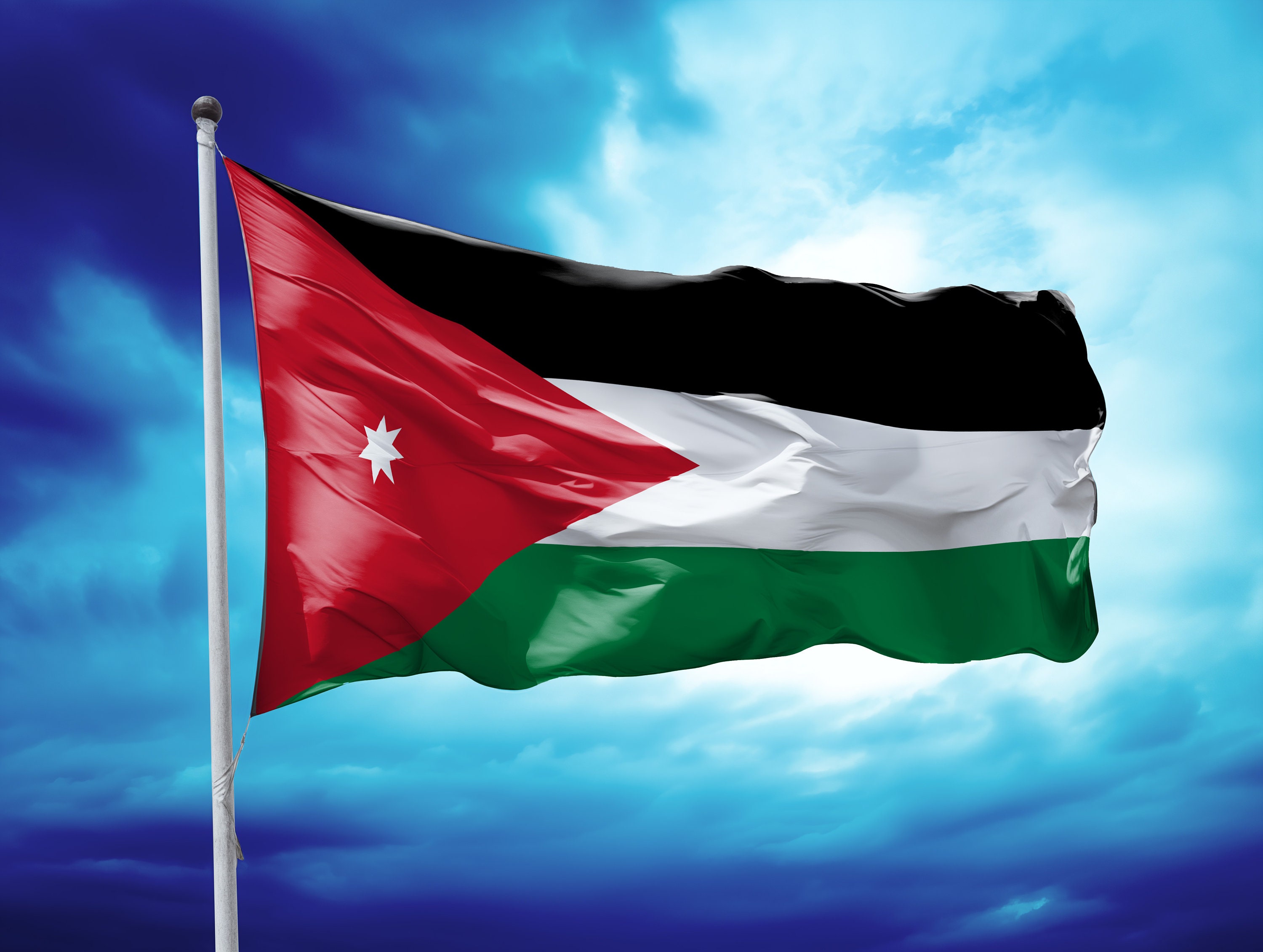 Jordan Flag Clipart Set - Jordanian Waving Flag High Resolution Pngs ...