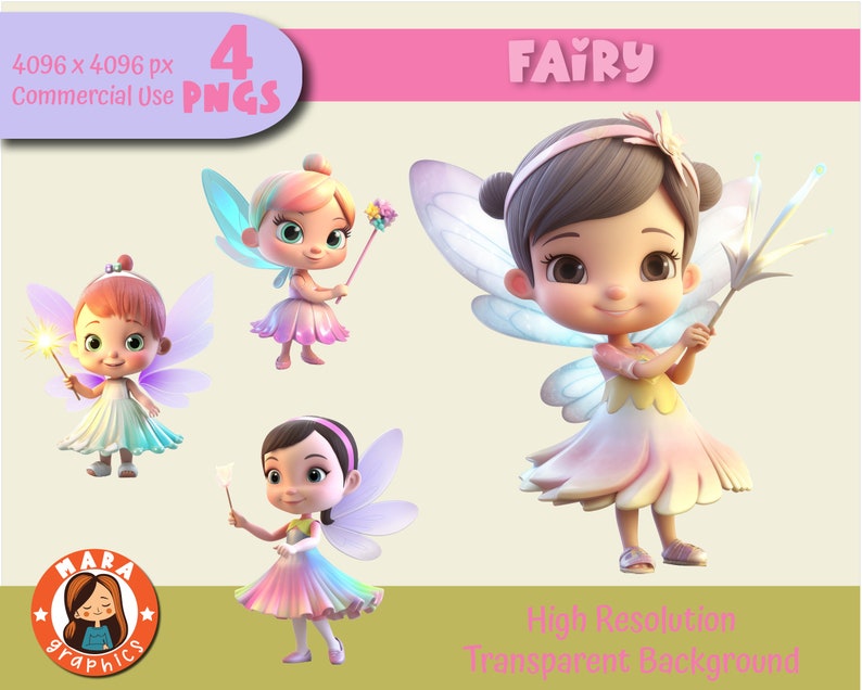 Cute Fairy Clipart Fairy PNG High Resolution Pngs 4 - Etsy
