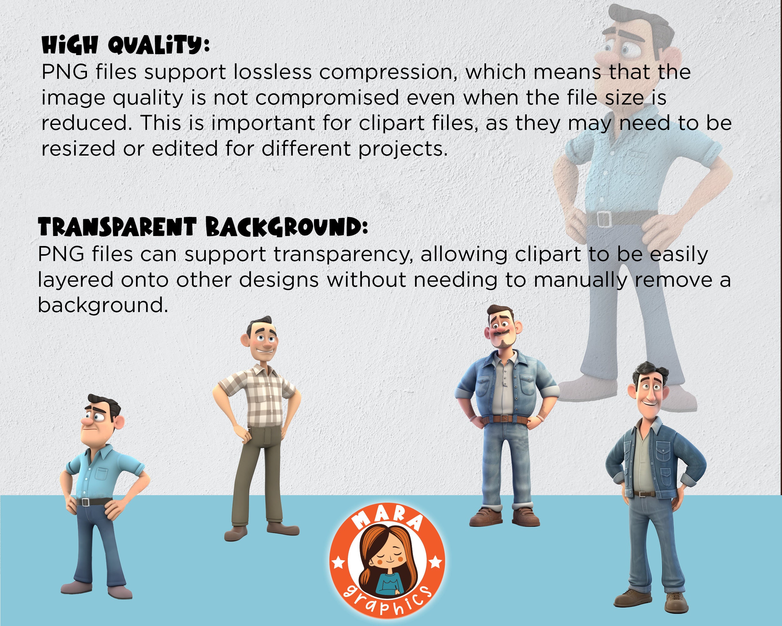Cute 3D Dad Characters Clipart Set High Resolution Pngs 4 Different ...