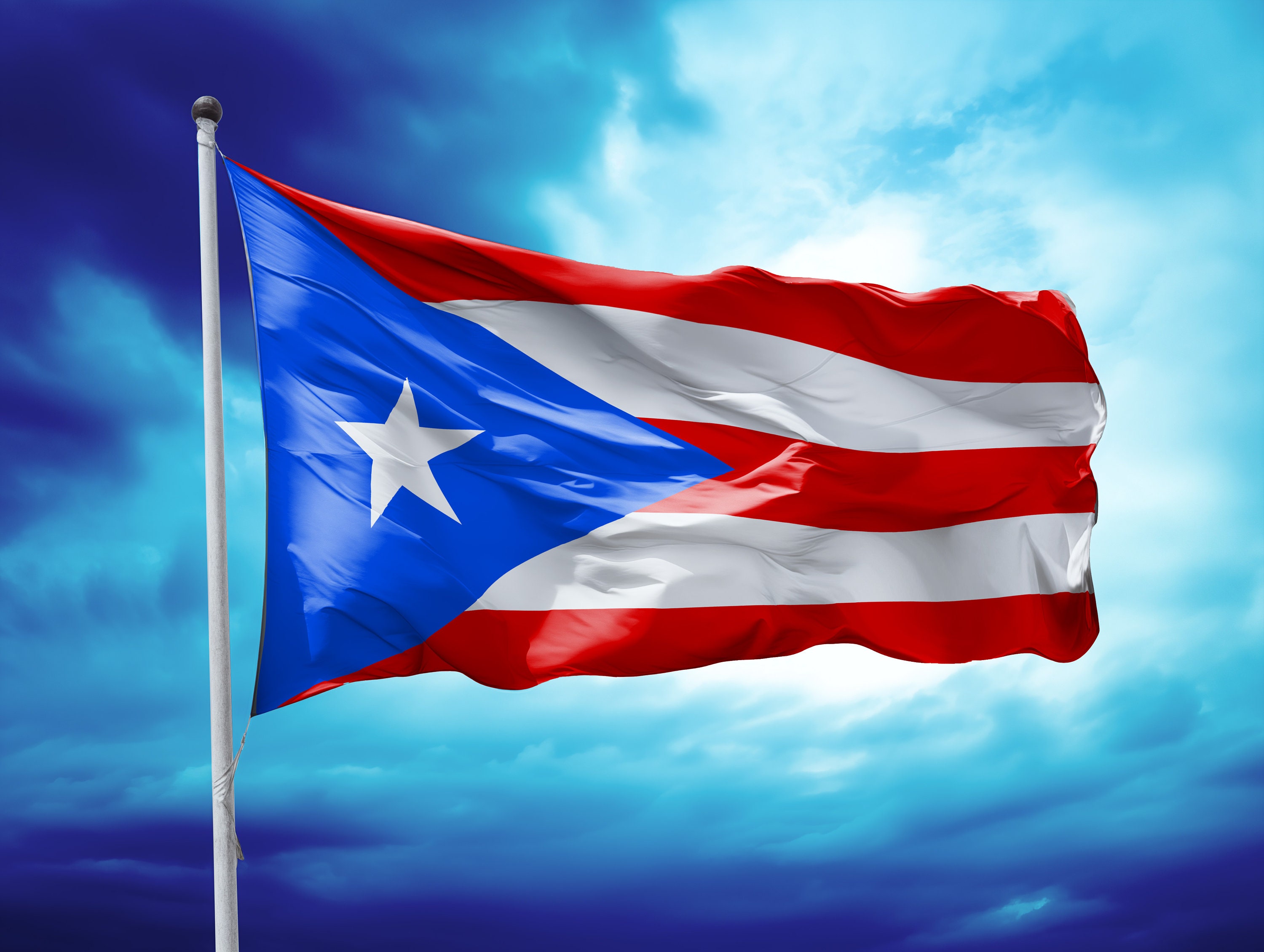 Gif De La Bandera Puertorriqueña Ondeando Bandera De Puerto Rico