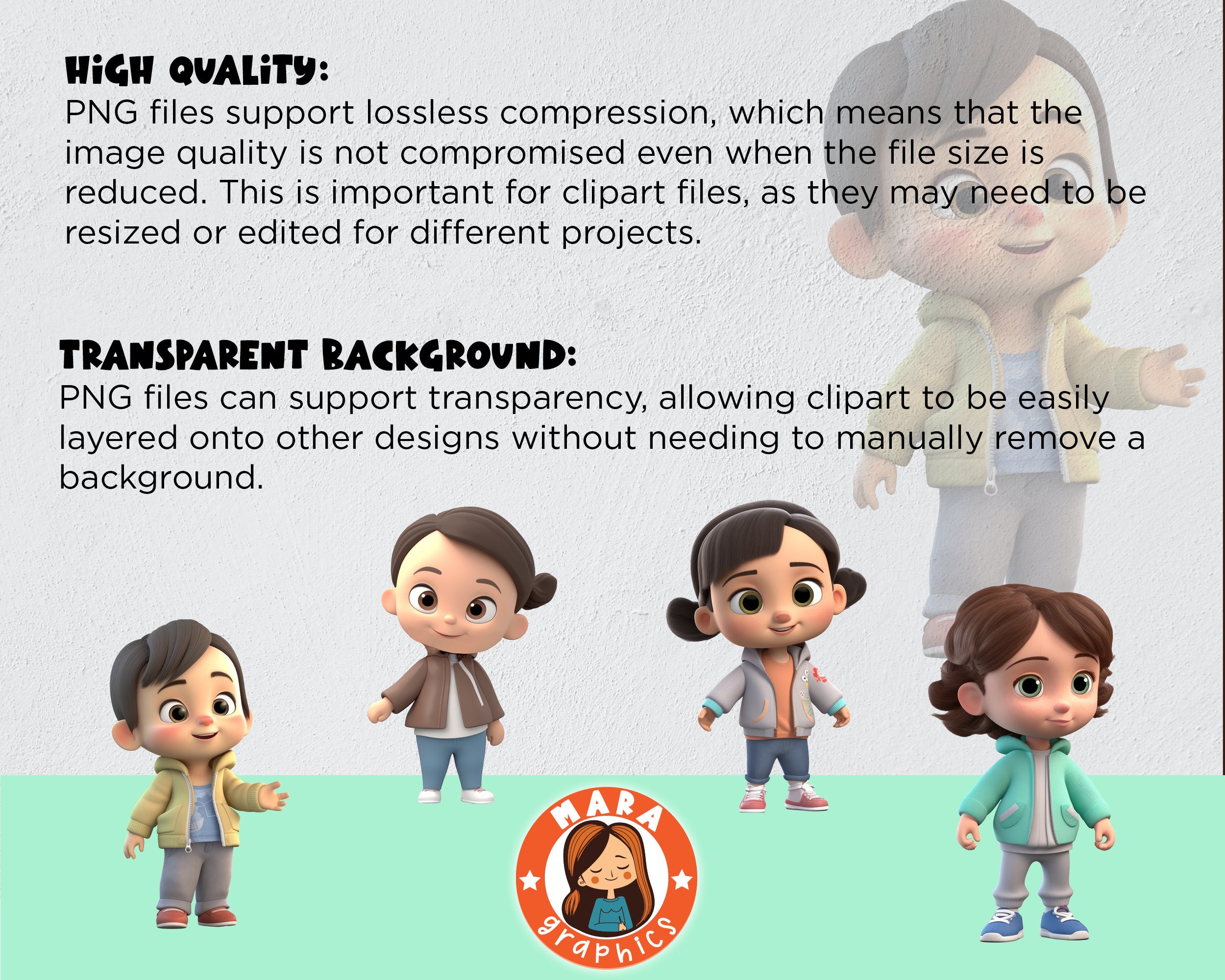 Cute 3D Girl Characters Clipart Set - High Resolution Pngs (4 Different ...