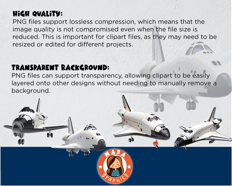 Set of 4 Cute 3D Space Shuttle Clipart High Resolution Pngs 4 Different ...
