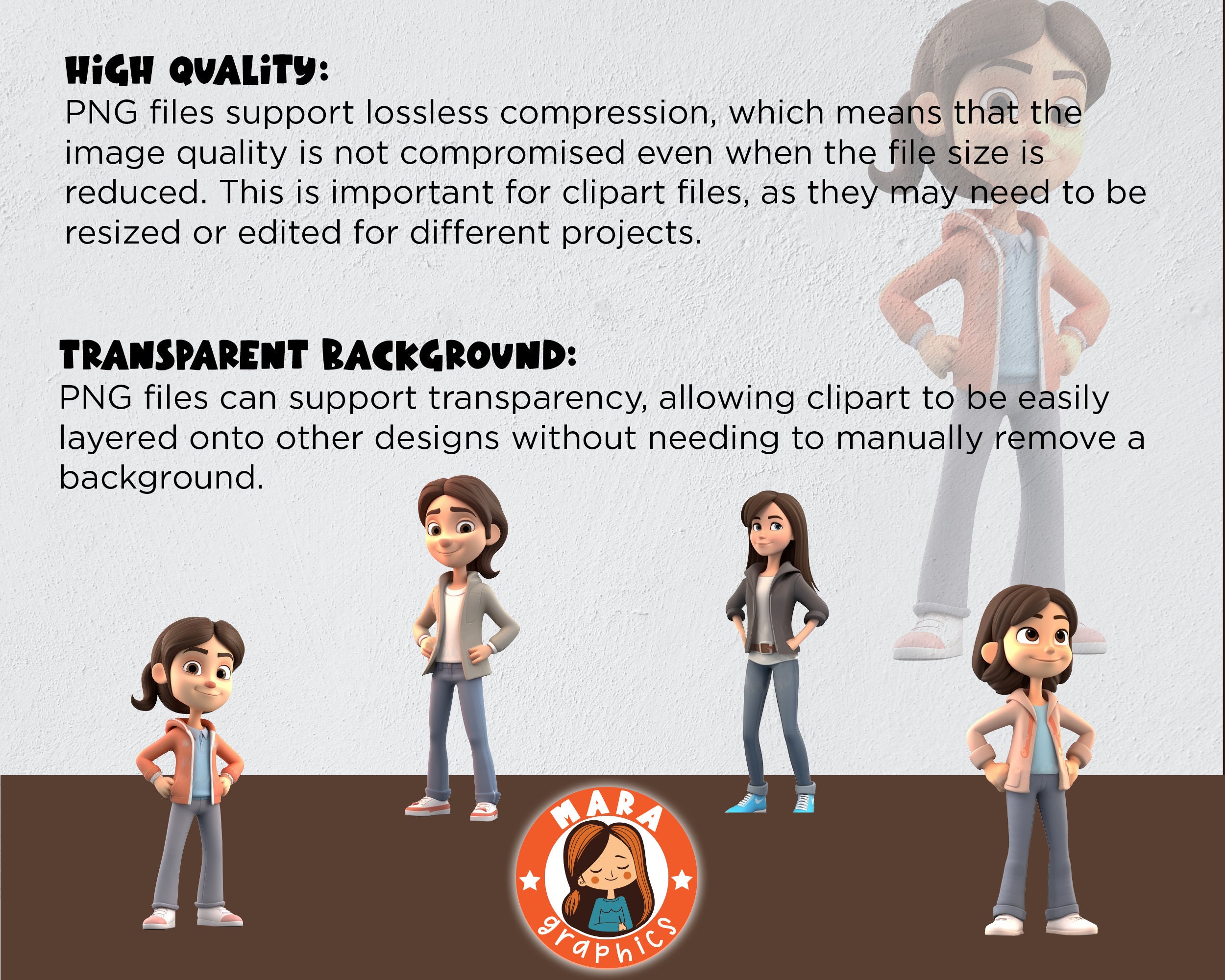 Cute 3D Mom Characters Clipart Set - High Resolution Pngs (4 Different ...