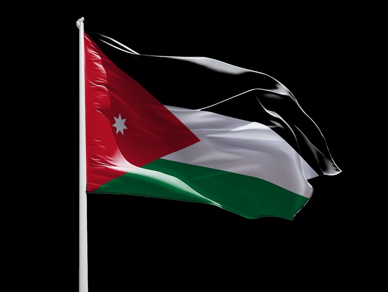 Jordan Flag Clipart Set - Jordanian Waving Flag High Resolution Pngs ...