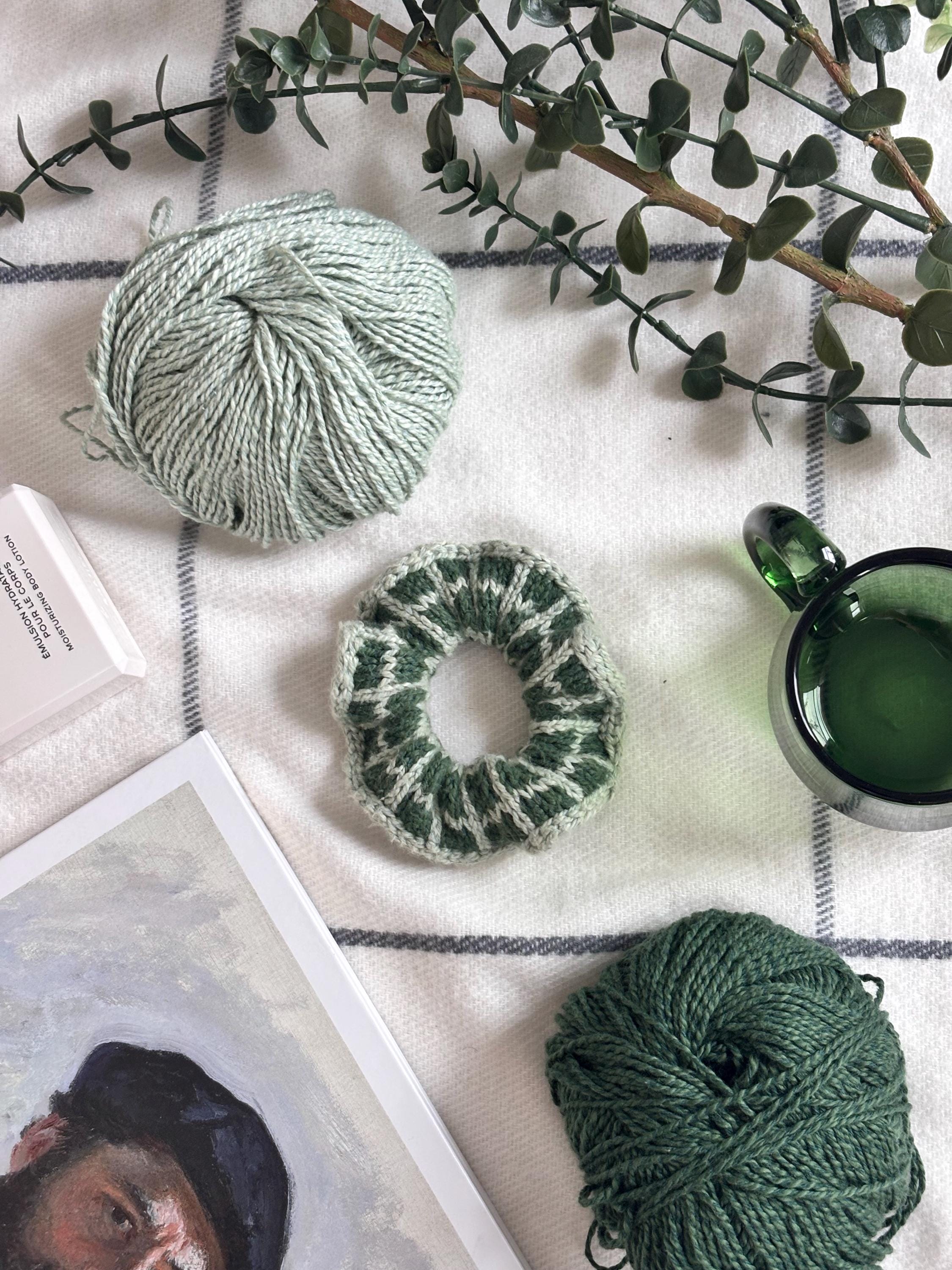 Window-pane Scrunchie PDF Knitting Pattern | Winona Scrunchie, Knit ...