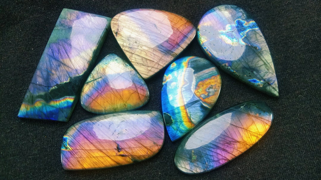 Natural Picture Spectrolite Purple TOP Cabochon Lot Both Side Polished ...