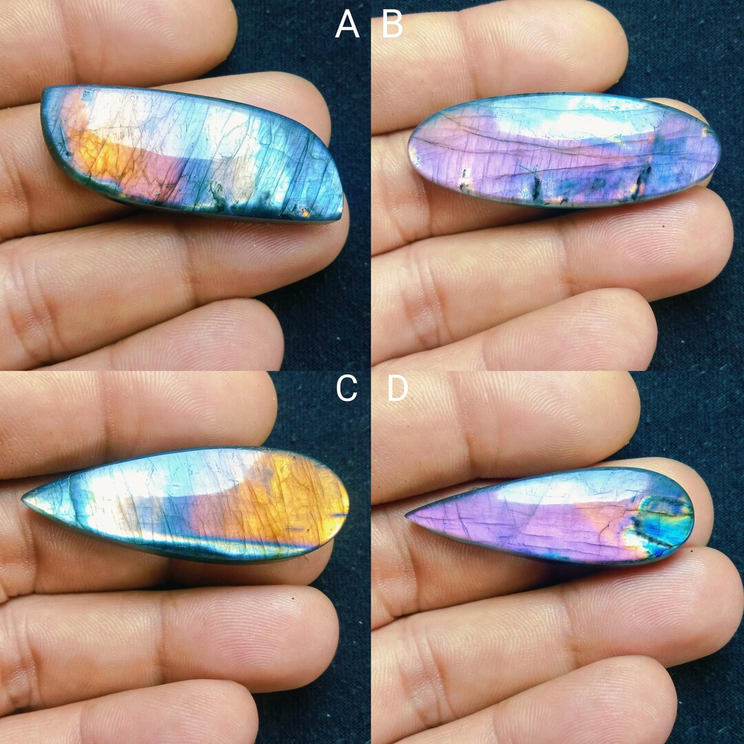 Purple Flashy Labradorite Cabochons, Polished Loose Gemstones, Jewelry ...